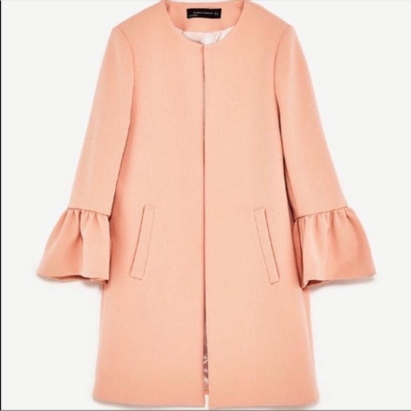 Zara | Jackets & Coats | Zara Woman Pink Bell Sleeve Coat | Poshmark
